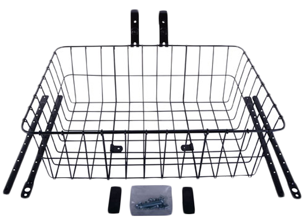 Basket Front Mount, Steel Black, Multi-Fit 18" X 13" X 6"